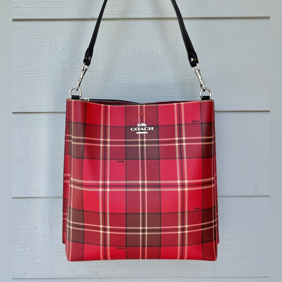 Coach | Bags | Coach Coach Mollie Bucket Bag With Red Tartan Plaid ...